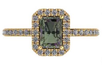 China OV6X8mm 14K Solid Gold Jewellery , Rectangle 1.3 Carat Diamond Engagement Ring for sale