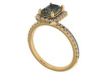 China OV6X8mm 14K Solid Gold Jewellery , Rectangle 1.3 Carat Diamond Engagement Ring for sale