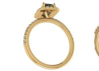 China OV6X8mm 14K Solid Gold Jewellery , Rectangle 1.3 Carat Diamond Engagement Ring for sale