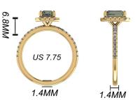 China OV6X8mm 14K Solid Gold Jewellery , Rectangle 1.3 Carat Diamond Engagement Ring for sale