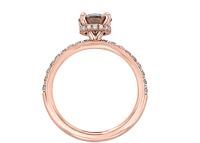 China 9K Gold Material Lab Grown Moissanite Ring Silver Grey Color 1ct 5pcs Dimension for sale