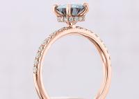 China 9K Gold Material Lab Grown Moissanite Ring Silver Grey Color 1ct 5pcs Dimension for sale