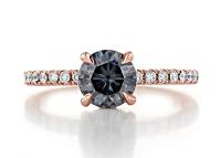 China 9K Gold Material Lab Grown Moissanite Ring Silver Grey Color 1ct 5pcs Dimension for sale