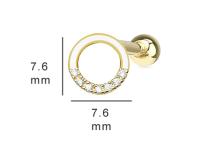 China 0.126ct 14k Gold Diamond Cartilage Earrings , 14pcs Piercing helix earrings OEM for sale
