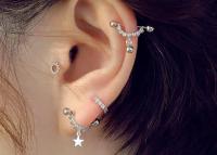 China 0.126ct 14k Gold Diamond Cartilage Earrings , 14pcs Piercing helix earrings OEM for sale