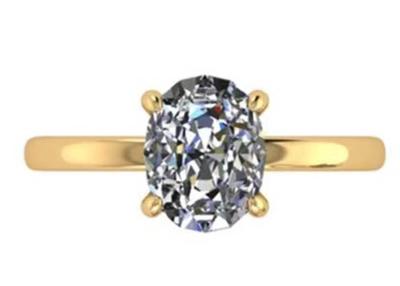 China Oval Cut 2.1 Carat Diamond Ring Size OV9X7MM Boundless Setting Type for sale