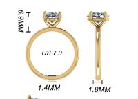 China Oval Cut 2.1 Carat Diamond Ring Size OV9X7MM Boundless Setting Type for sale
