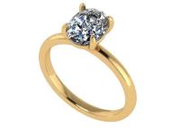 China Oval Cut 2.1 Carat Diamond Ring Size OV9X7MM Boundless Setting Type for sale