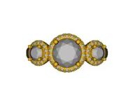 China Halo 2.1ct 3 Stone Diamond Engagement Ring Prong Setting Type RD7MM for sale