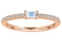 China Blue Moonstone 9K Gold Ring 5×2.5MM 0.20ct Weight For Engagement for sale