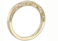 China 0.12ct Tiny 14K Yellow Gold Jewelry , Yellow Gold Diamond Wedding Bands EX Cut ODM for sale