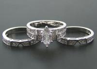 China 10K 14K Gold Engagement Wedding Ring , 0.68ct 56pcs Natural Diamond ring ODM for sale