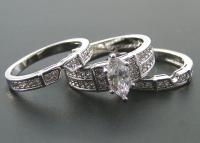 China 10K 14K Gold Engagement Wedding Ring , 0.68ct 56pcs Natural Diamond ring ODM for sale