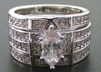 China 10K 14K Gold Engagement Wedding Ring , 0.68ct 56pcs Natural Diamond ring ODM for sale