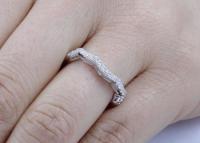 China OEM ODM Natural Diamond Wedding Rings , Halo Style Promise Rings 6.5mm Dimension for sale