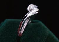 China Round Cut 0.46ct Real Diamond Jewellery Ring 14K White Gold Material ODM for sale