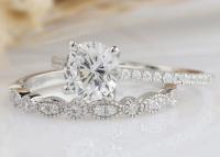 China 18K White Gold Diamond Engagement Wedding Rings 1.25CT 6.5mm ODM for sale