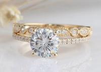 China 18K White Gold Diamond Engagement Wedding Rings 1.25CT 6.5mm ODM for sale