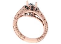 China Round Brilliant Cut 18K Rose Gold Ring Illusion Setting Type GIA certificate ODM for sale