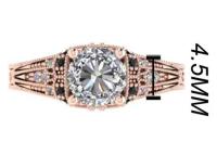 China Round Brilliant Cut 18K Rose Gold Ring Illusion Setting Type GIA certificate ODM for sale