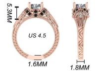 China Round Brilliant Cut 18K Rose Gold Ring Illusion Setting Type GIA certificate ODM for sale