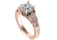 China Round Brilliant Cut 18K Rose Gold Ring Illusion Setting Type GIA certificate ODM for sale