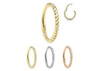 China Twisted Rope 14k Gold Nose Ring 18G , Nose Piercing Clicker for Gift for sale