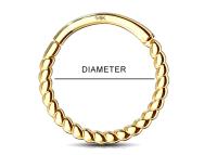 China Twisted Rope 14k Gold Nose Ring 18G , Nose Piercing Clicker for Gift for sale