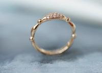 China 14K Rose Gold Real Diamond Jewellery Ring Dainty OEM ODM for Wedding for sale
