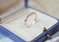 China 14K Rose Gold Real Diamond Jewellery Ring Dainty OEM ODM for Wedding for sale