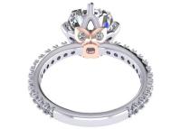 China OEM 18k White Gold Diamond Ring , Cushion Cut Engagement Ring 8.13×7.87×5.13mm for sale