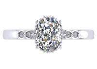 China Oval Cut 18k White Gold Engagement Ring 8.0×6.0mm Dimension ODM for sale