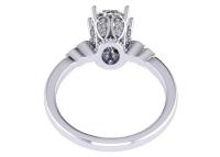 China Oval Cut 18k White Gold Engagement Ring 8.0×6.0mm Dimension ODM for sale