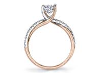 China 2 Tone Color 9K Silver Ring With 6mm Moissanite Diamond 0.81ct for sale