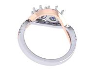 China Round Cut 9K Silver Ring 9 Carat Romantic 2 Tone Color ODM For Wedding for sale