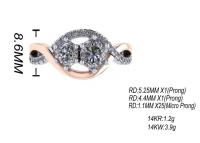China Round Cut 9K Silver Ring 9 Carat Romantic 2 Tone Color ODM For Wedding for sale
