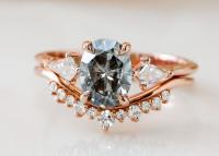 China 1ct Lab Grown Moissanite Ring 9K Grey color for engagement ODM for sale