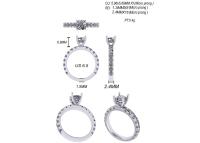 China 6x6mm 14k Solid Gold Jewellery , 24pcs 1.44ct Natural Diamond Engagement Ring for sale