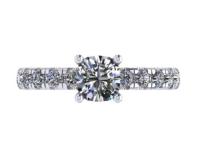 China 6x6mm 14k Solid Gold Jewellery , 24pcs 1.44ct Natural Diamond Engagement Ring for sale