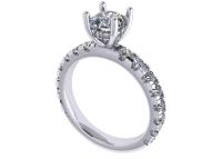 China 6x6mm 14k Solid Gold Jewellery , 24pcs 1.44ct Natural Diamond Engagement Ring for sale