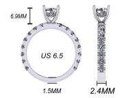 China 6x6mm 14k Solid Gold Jewellery , 24pcs 1.44ct Natural Diamond Engagement Ring for sale