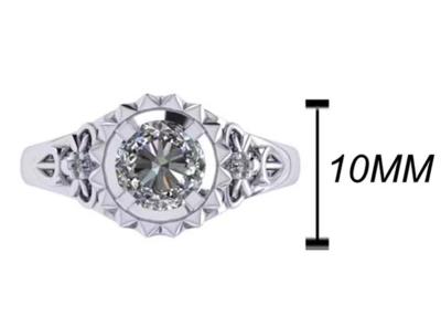 China White Gold Lab Made Diamond Engagement Rings Brilliant Cut 1ct RD6.5MM size for sale