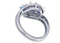 China 0.8 Carat Natural Blue Topaz Ring Prong Setting Type for Engagement for sale