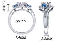 China 0.8 Carat Natural Blue Topaz Ring Prong Setting Type for Engagement for sale
