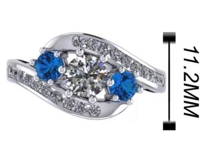China 0.8 Carat Natural Blue Topaz Ring Prong Setting Type for Engagement for sale