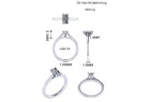 China 1.05 Ct 14K Solid Gold Jewellery , Emerald Cut Diamond Engagement Rings EM7.86×2.89MM for sale