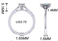 China 1.05 Ct 14K Solid Gold Jewellery , Emerald Cut Diamond Engagement Rings EM7.86×2.89MM for sale