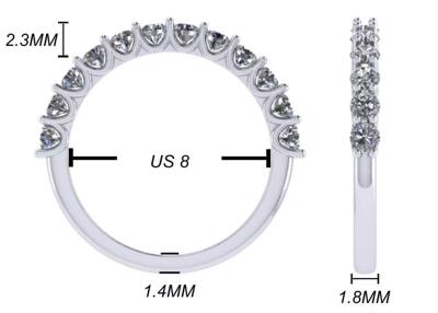 China 1.2 ct Engagement And Wedding Ring Set 1.93g Weight RD2.7MM Size for sale