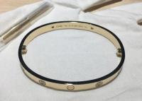 China 0.42ct 38.05g 18K Solid Gold Jewellery Natural Diamond Love Bracelet oDM for sale