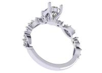 China 6.4mm 18k White Gold Diamond Engagement Ring , Oval Shape Diamond Ring OEM ODM for sale